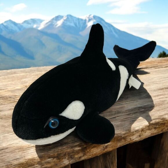 Unknown | Toys | Sea World Stuffed Animal Plush Large Orca 7 Inch Long ...